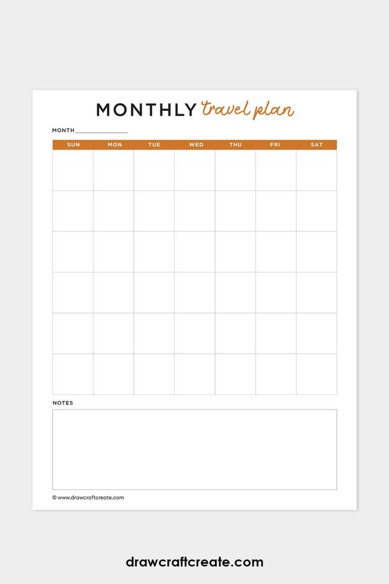 Free Travel Planner Template Printable (35 Pages) - Draw Craft Create