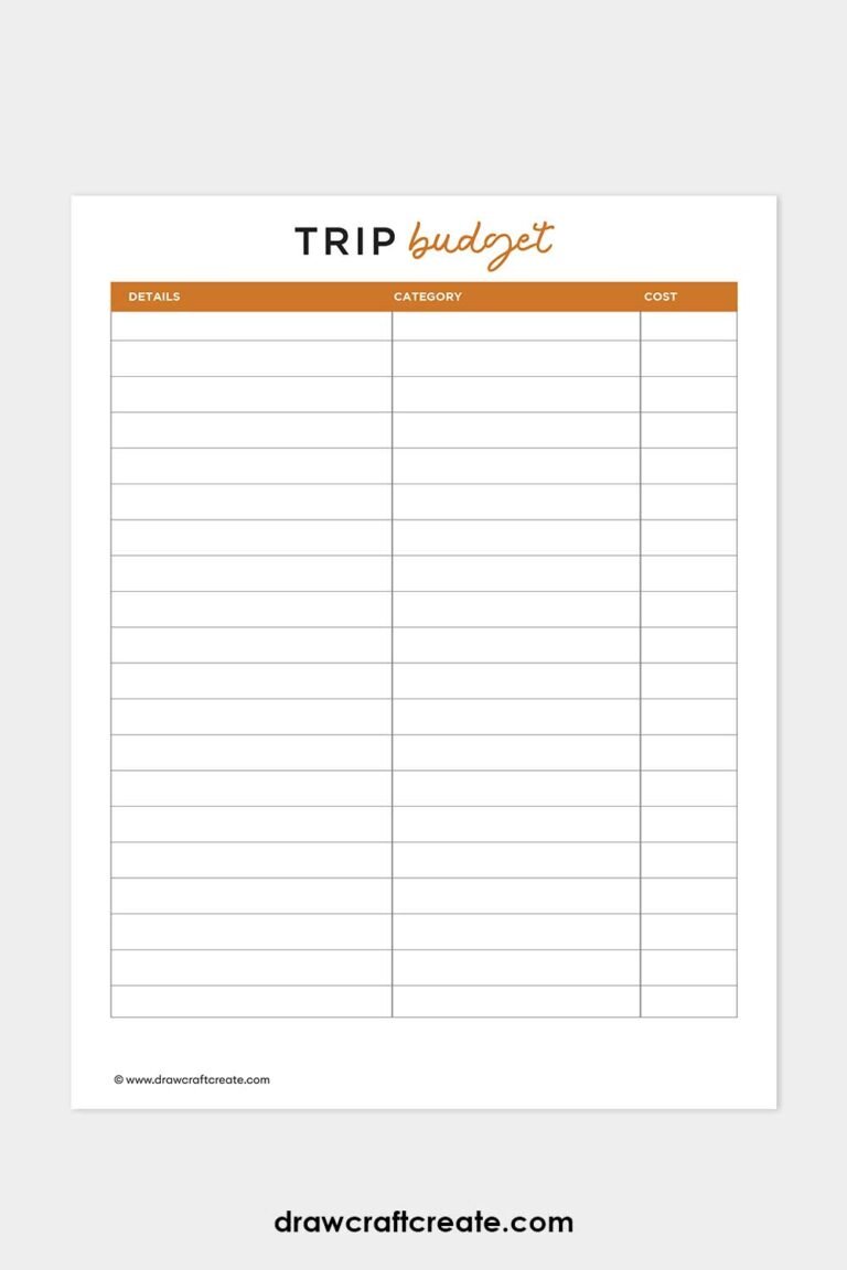 Free Travel Planner Template Printable (35 Pages) - Draw Craft Create
