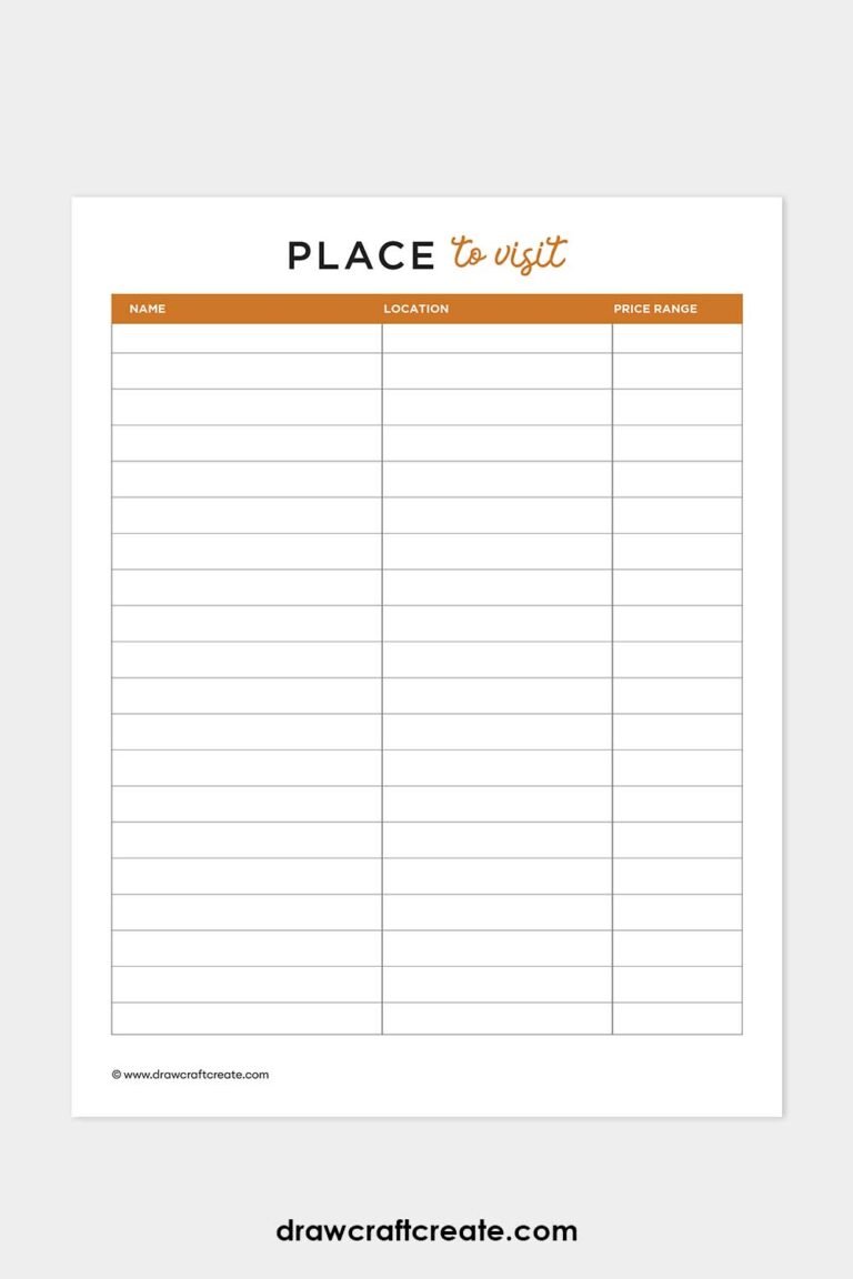 Free Travel Planner Template Printable (35 Pages) - Draw Craft Create