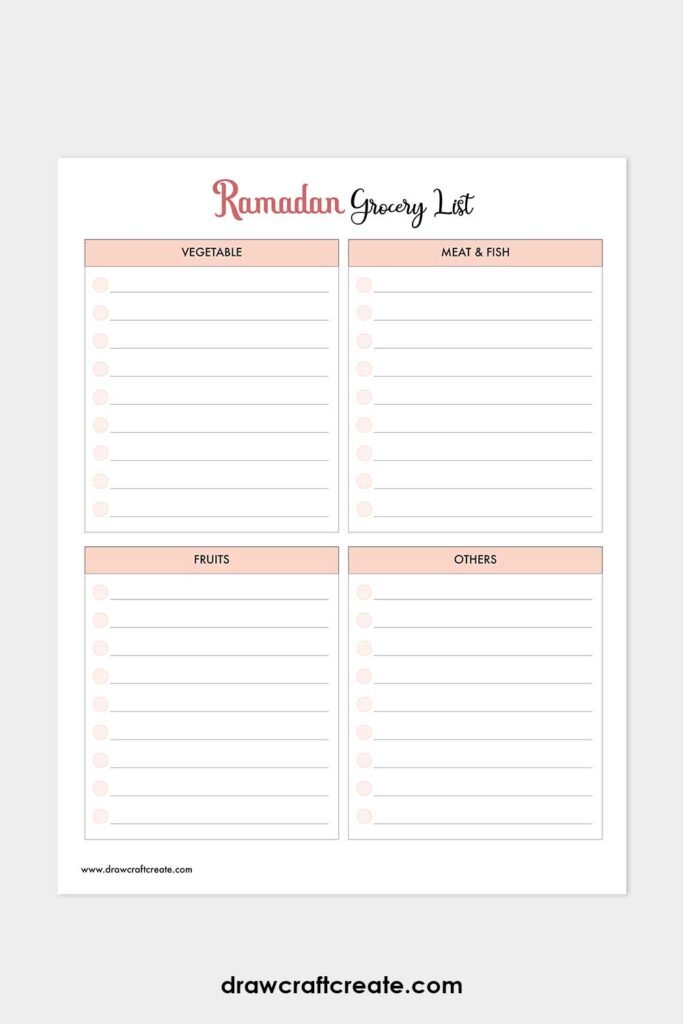 Free Ramadan Planner Printable (20 Templates) - Draw Craft Create