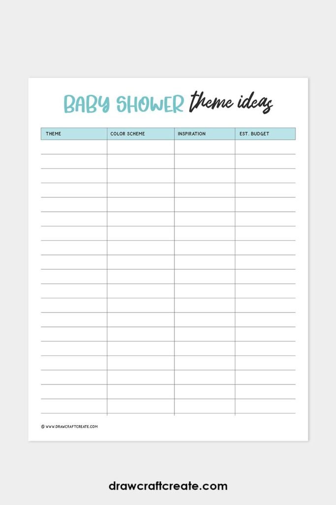 Free Baby Shower Planner Printable (43 Pages Template) - Draw Craft Create