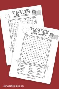 Flag Day Word Search Printable - Draw Craft Create