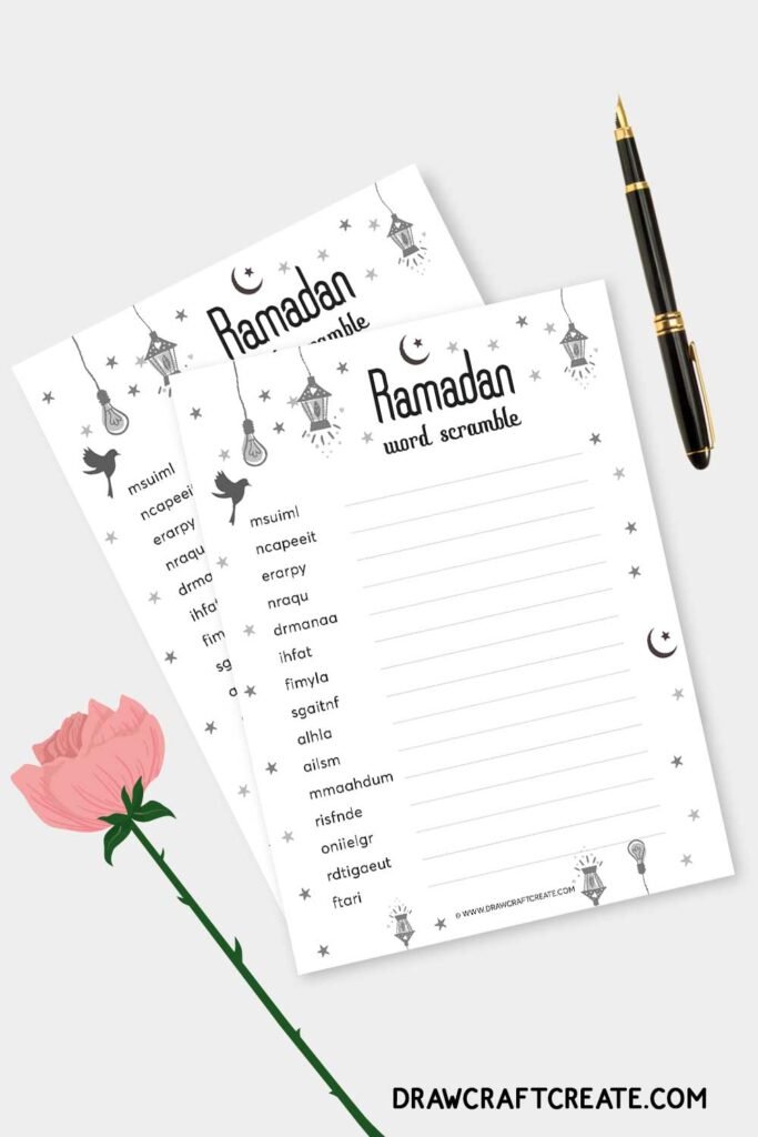 Free Printable Ramadan Word Scramble - Draw Craft Create