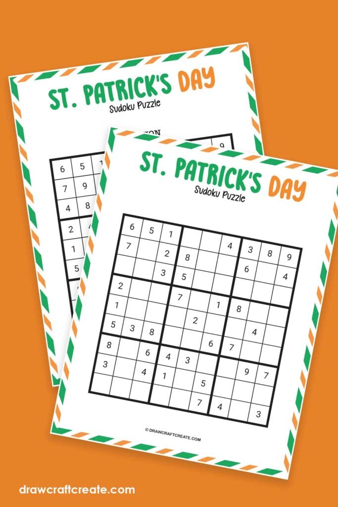 Free Printable St. Patrick's Day Sudoku Puzzle - Draw Craft Create