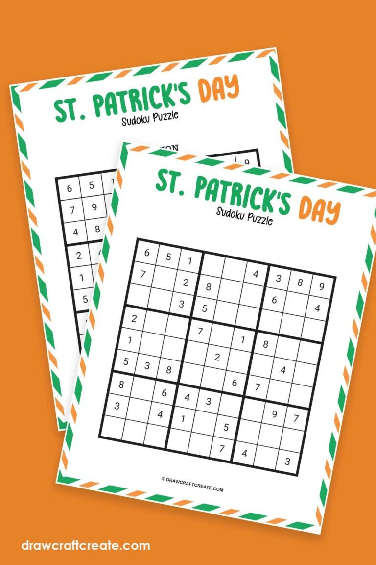 Free Printable St. Patrick's Day Sudoku Puzzle - Draw Craft Create