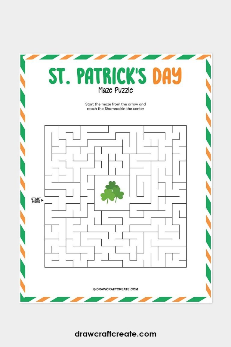 Free Printable St. Patrick's Day Maze Puzzle - Draw Craft Create
