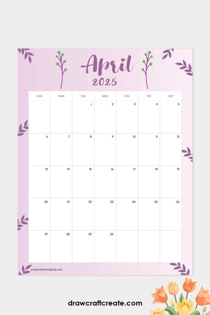 April 2025 Calendars Printable (Free 42 Templates) - Draw Craft Create
