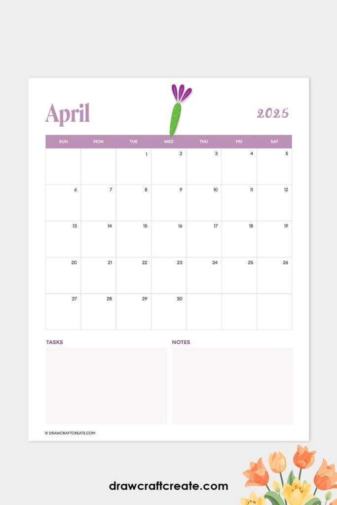 Free Printable April 2025 Calendars (42 Templates) - Draw Craft Create