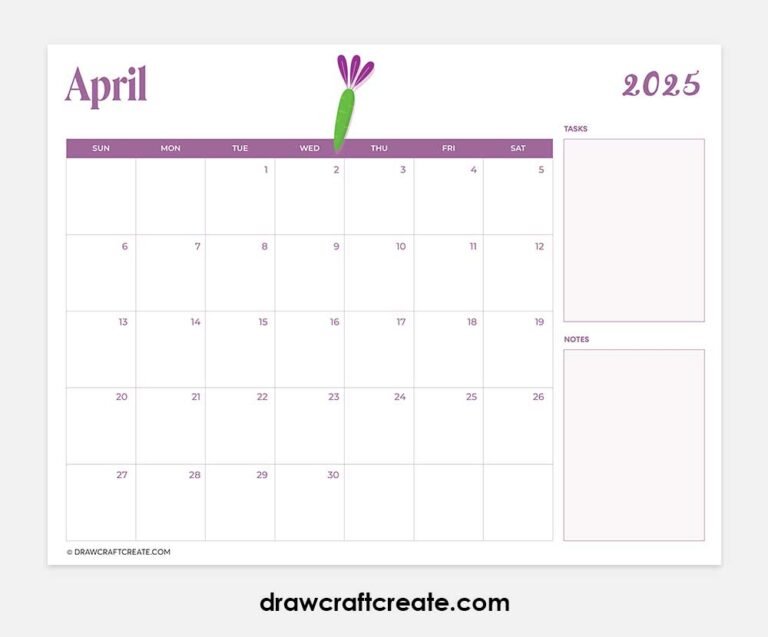Free Printable April 2025 Calendars (42 Templates) - Draw Craft Create
