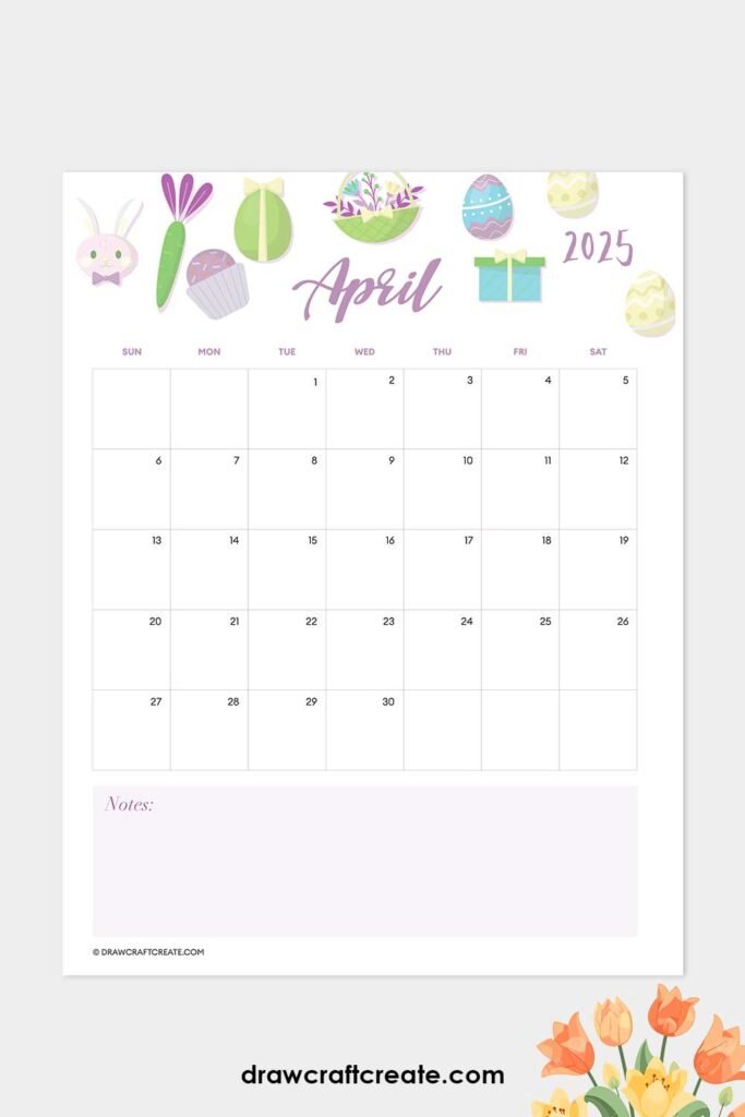 Free Printable April 2025 Calendars (42 Templates) - Draw Craft Create