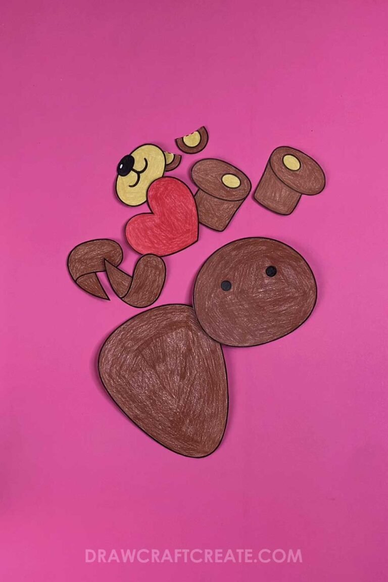 Free Printable Build A Teddy Bear Craft - Draw Craft Create