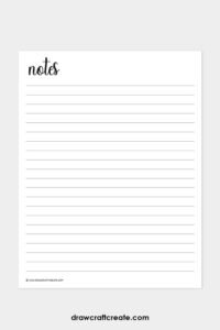 Free Printable Notes Template (11 Design) - Draw Craft Create