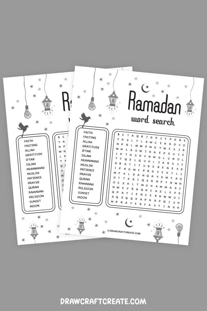 Free Printable Ramadan Word Search - Draw Craft Create