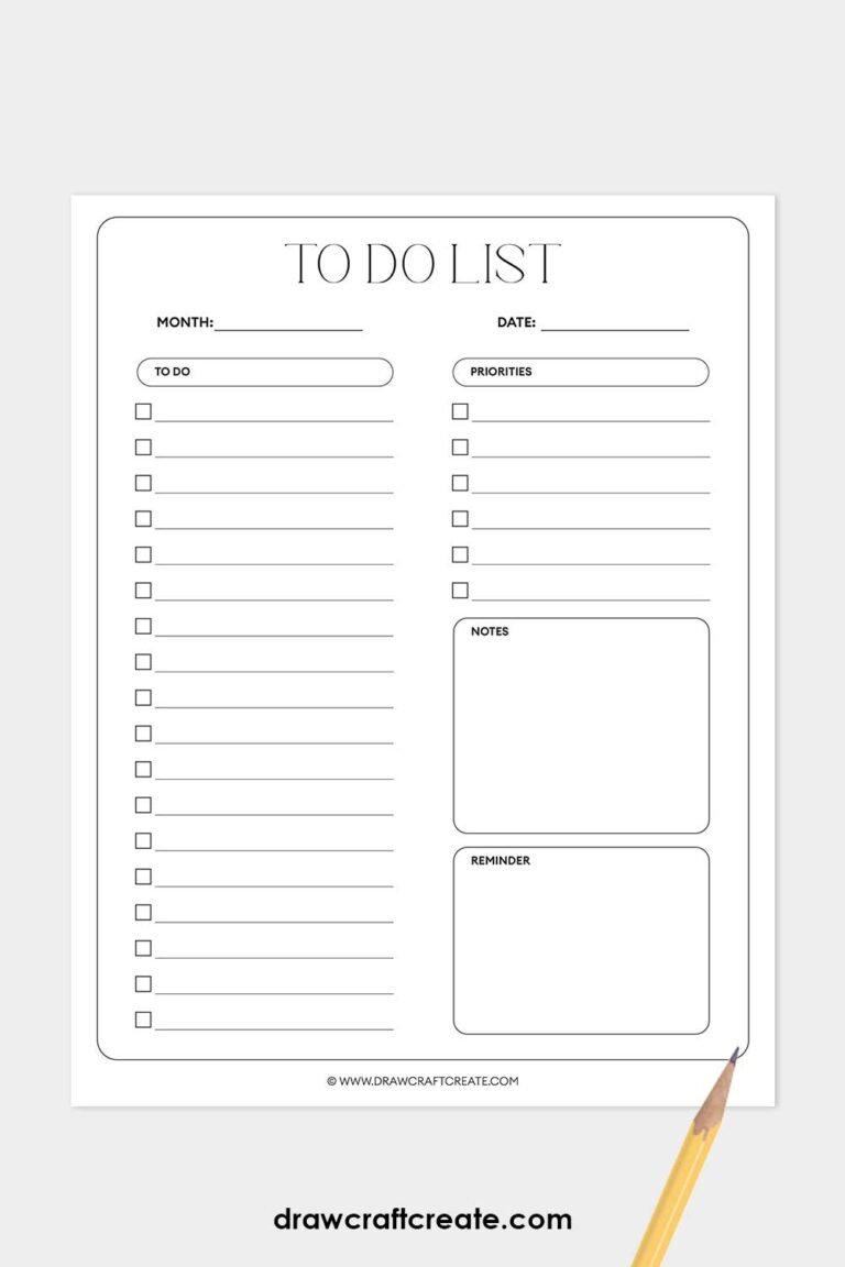 Free To Do List Template Printables (44 Design) - Draw Craft Create