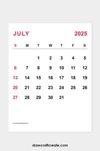 Free Printable Vintage Calendar 2025 - Draw Craft Create