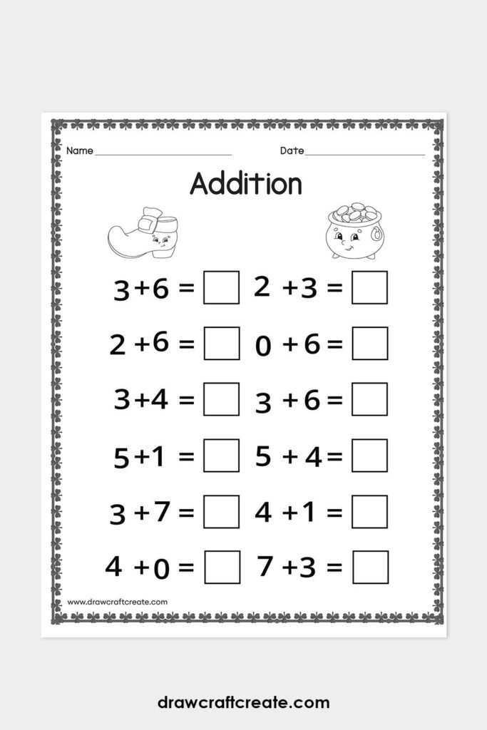 St. Patrick's Day Kids Worksheet Printable - Draw Craft Create