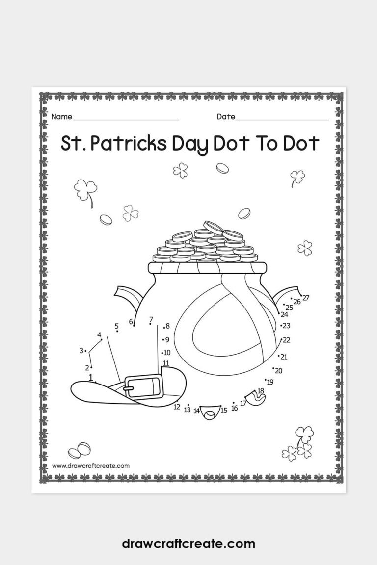 St. Patrick's Day Kids Worksheet Printable - Draw Craft Create