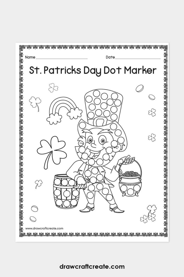 St. Patrick's Day Kids Worksheet Printable - Draw Craft Create