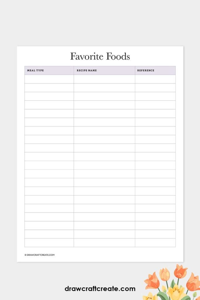 Free Printable Meal Planner Templates - Draw Craft Create