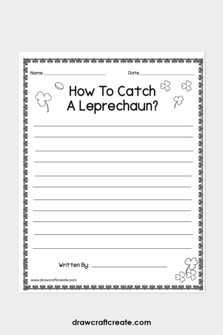 St. Patrick's Day Kids Worksheet Printable - Draw Craft Create