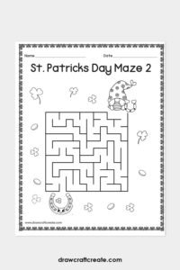 St. Patrick's Day Kids Worksheet Printable - Draw Craft Create