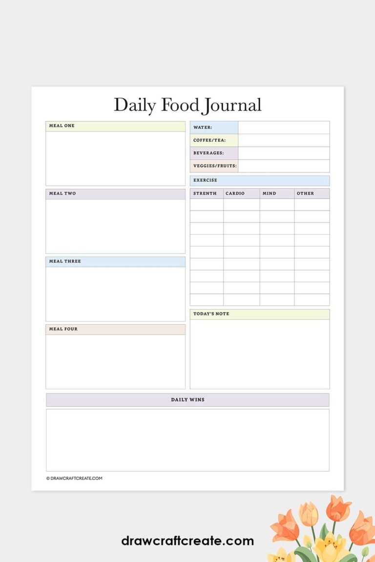 Free Printable Meal Planner Templates - Draw Craft Create
