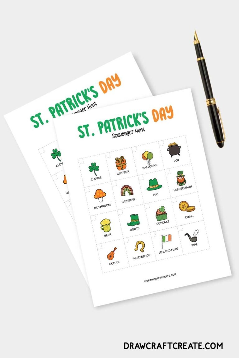 Free Printable St. Patrick's Day Scavenger Hunt Game - Draw Craft Create