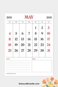 Free Printable May 2025 Calendars - Draw Craft Create