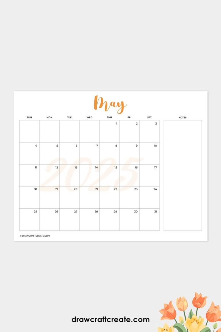 Free Printable May 2025 Calendars - Draw Craft Create