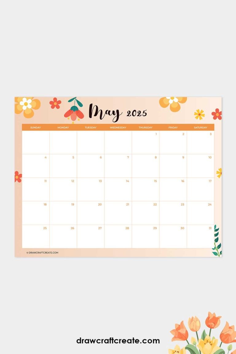 Free Printable May 2025 Calendars - Draw Craft Create