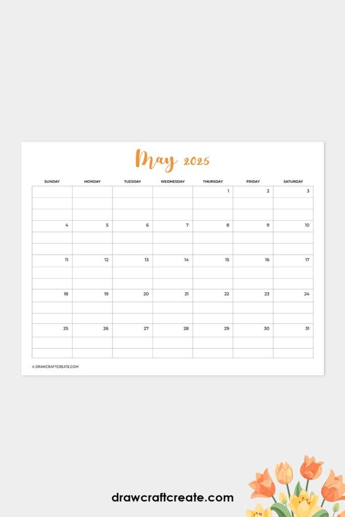 Free Printable May 2025 Calendars - Draw Craft Create