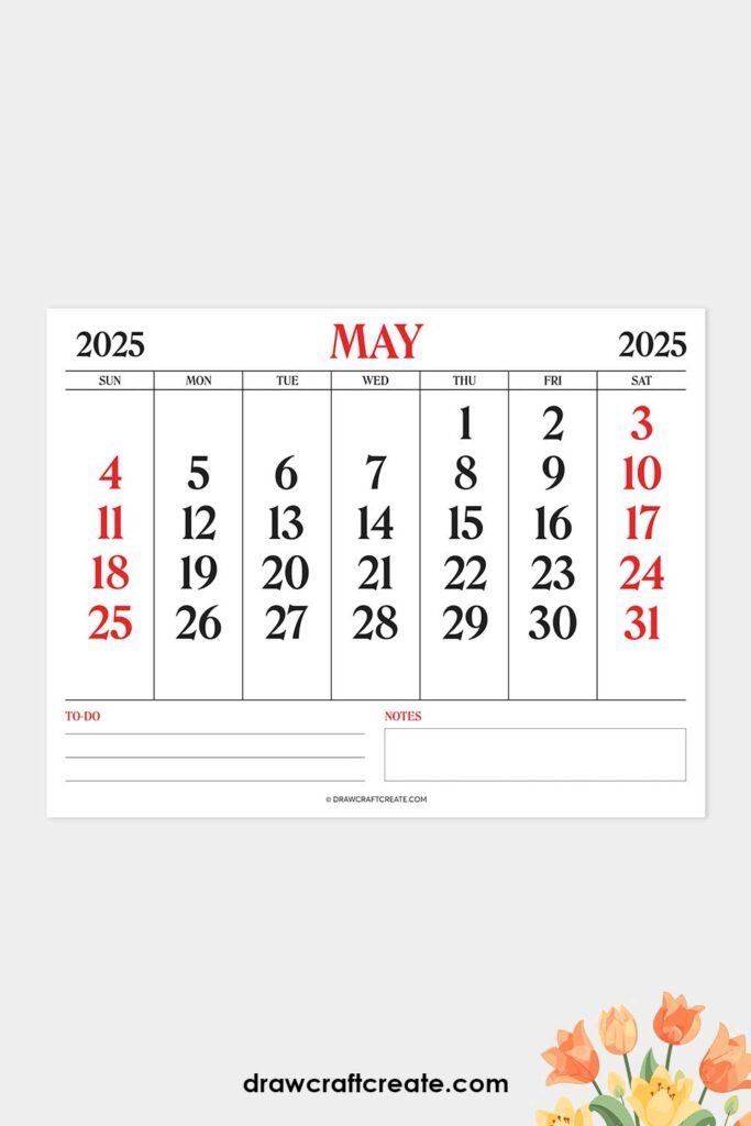Free Printable May 2025 Calendars - Draw Craft Create