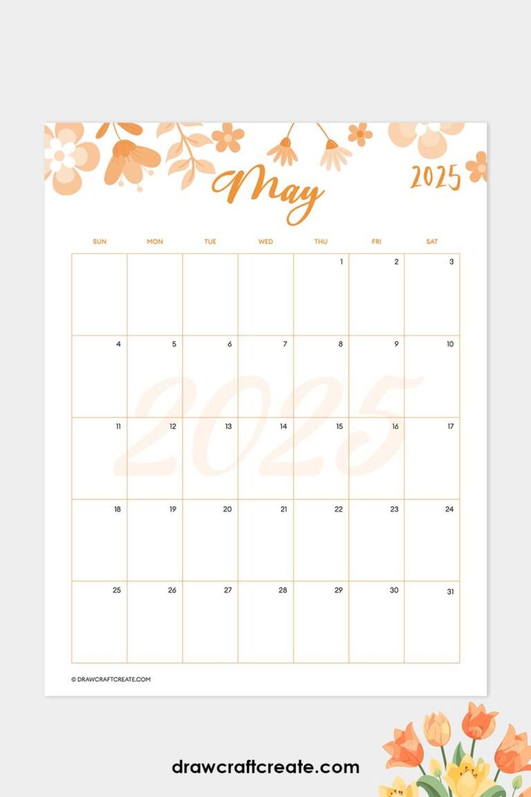 Free Printable May 2025 Calendars - Draw Craft Create