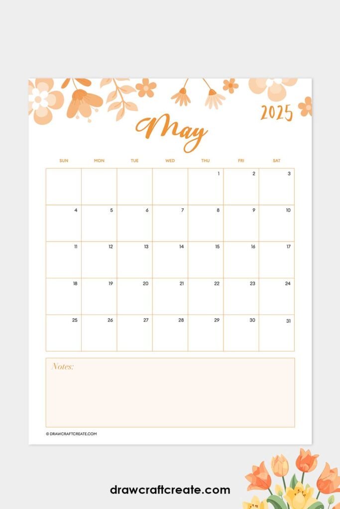 Free Printable May 2025 Calendars - Draw Craft Create