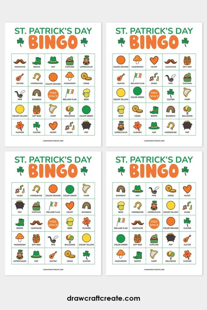Free Printable St. Patrick's Day Bingo Cards - Draw Craft Create
