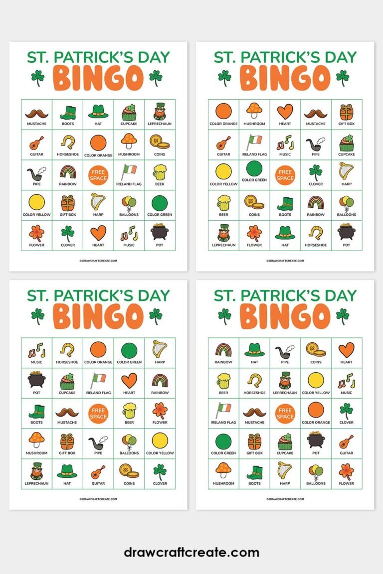 Free Printable St. Patrick's Day Bingo Cards - Draw Craft Create