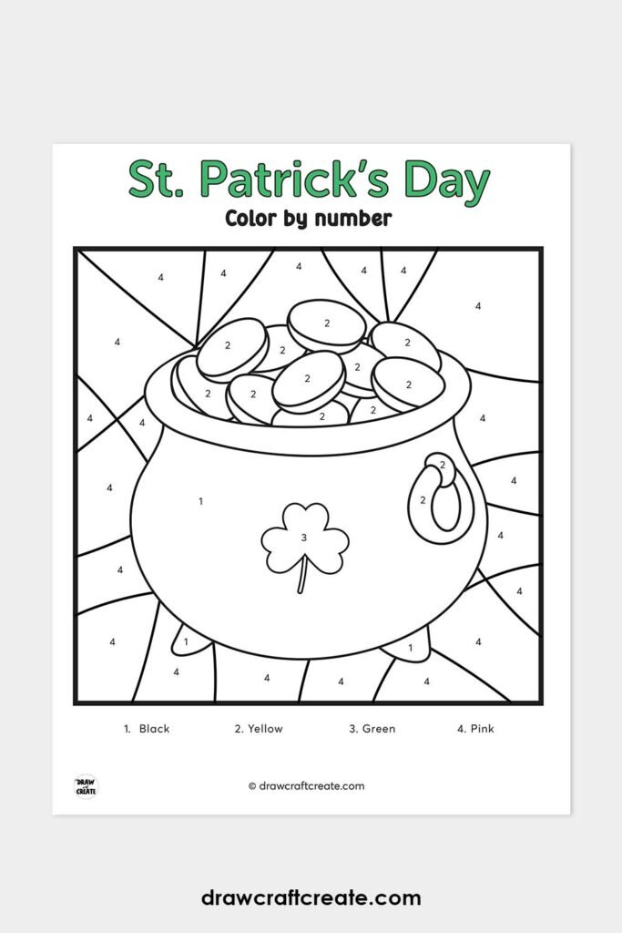 Free Printable St. Patrick's Day Color By Numbers (10 Pages) - Draw ...
