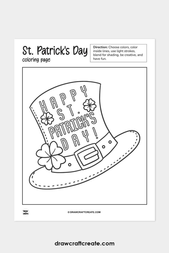Free Printable St. Patrick's Day Coloring Pages - Draw Craft Create
