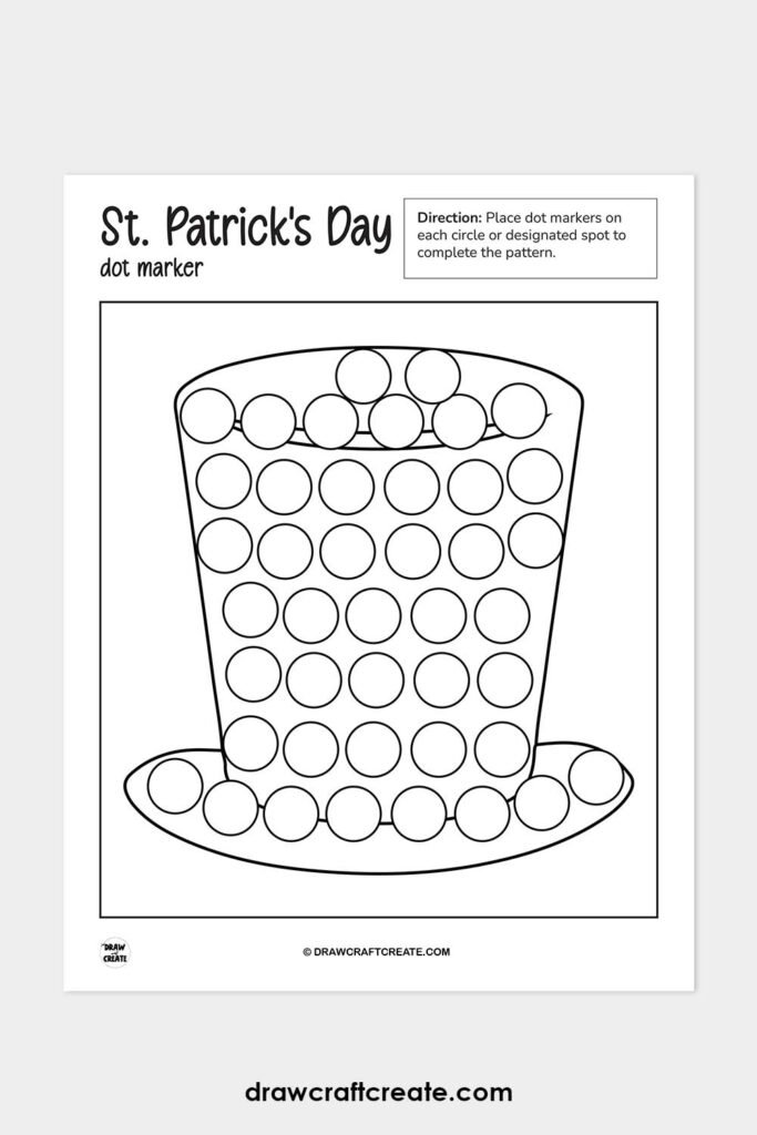 Free Printable St. Patrick's Day Dot Marker - Draw Craft Create