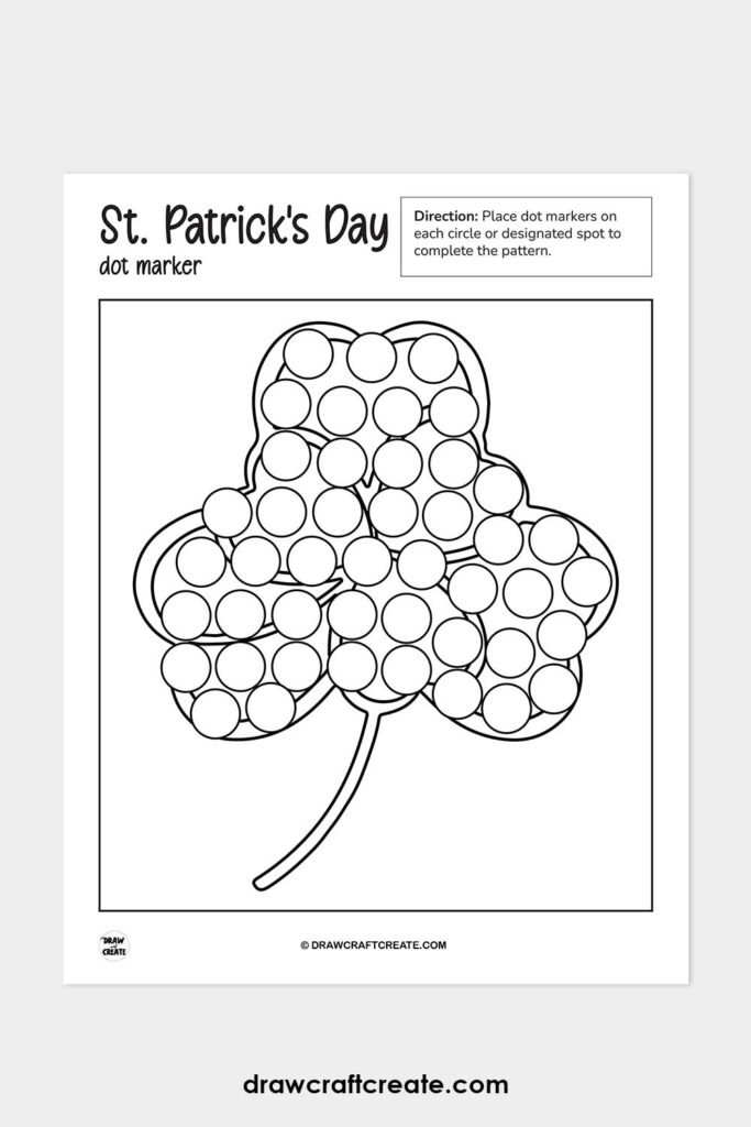Free Printable St. Patrick's Day Dot Marker - Draw Craft Create