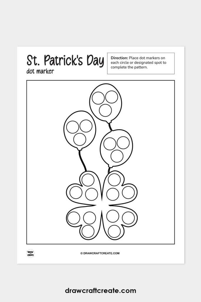 Free Printable St. Patrick's Day Dot Marker - Draw Craft Create