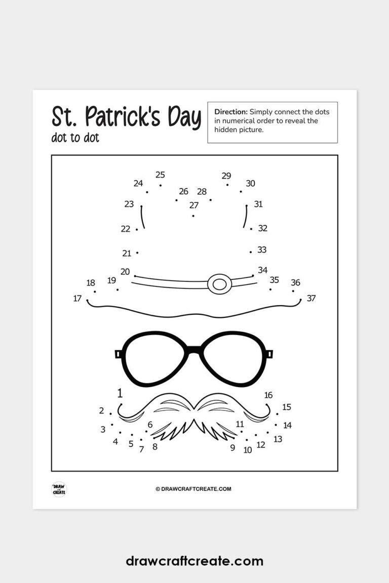Free Printable St. Patrick's Day Dot To Dot Pages - Draw Craft Create