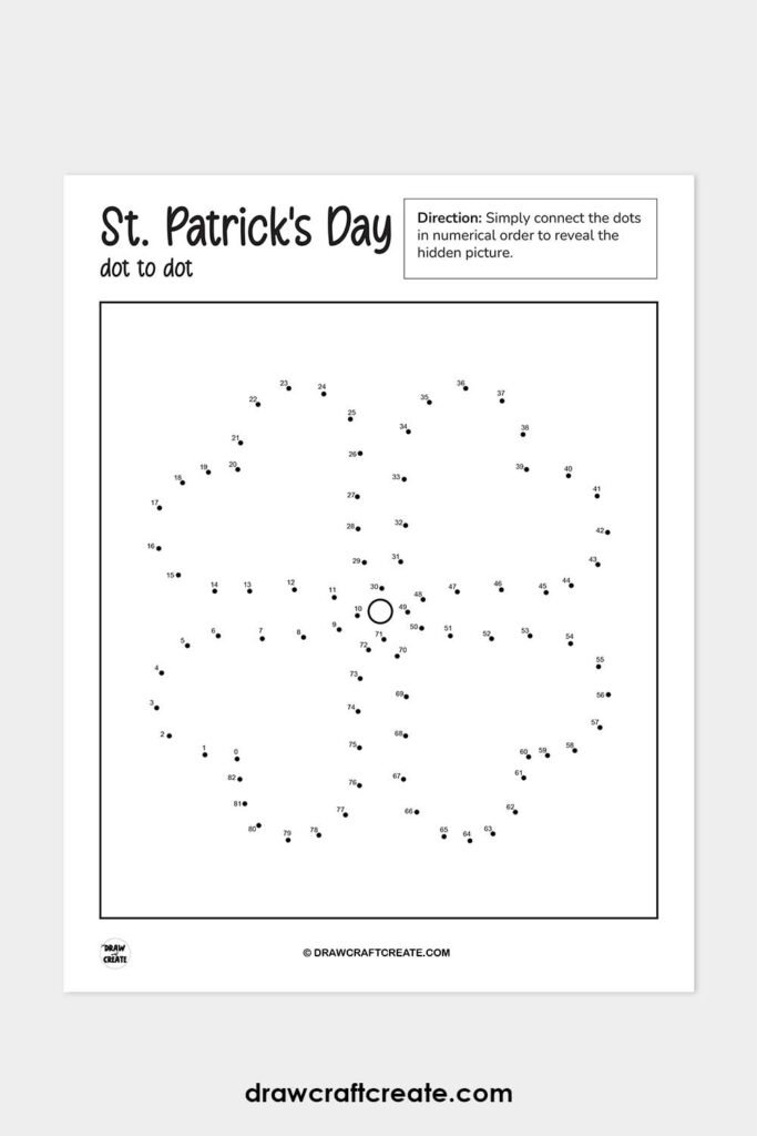 Free Printable St. Patrick's Day Dot To Dot Pages - Draw Craft Create