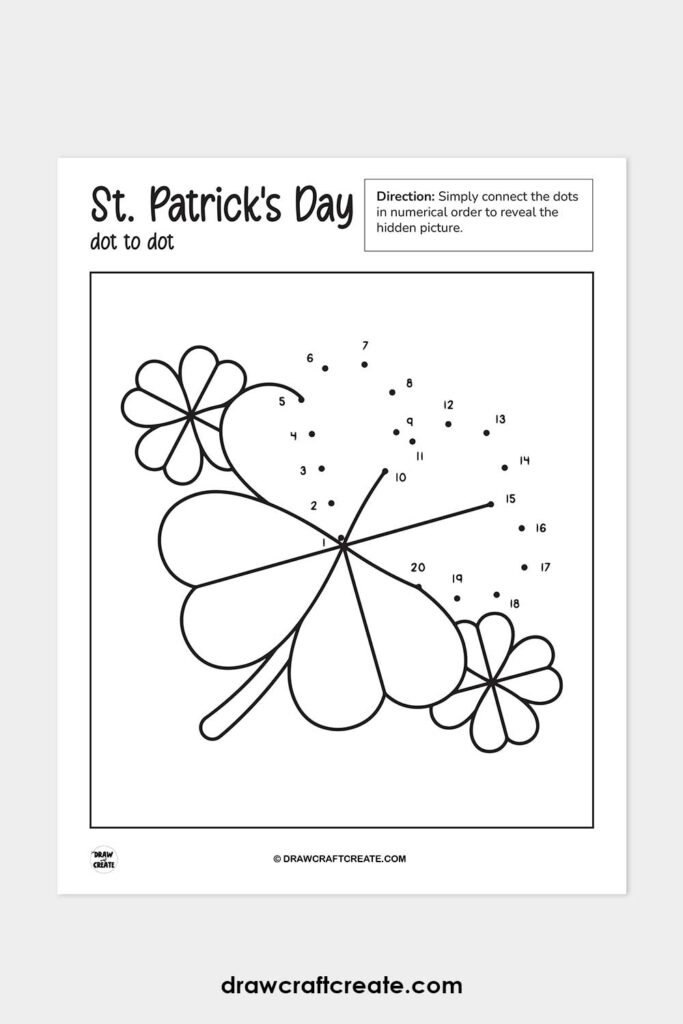 Free Printable St. Patrick's Day Dot To Dot Pages - Draw Craft Create