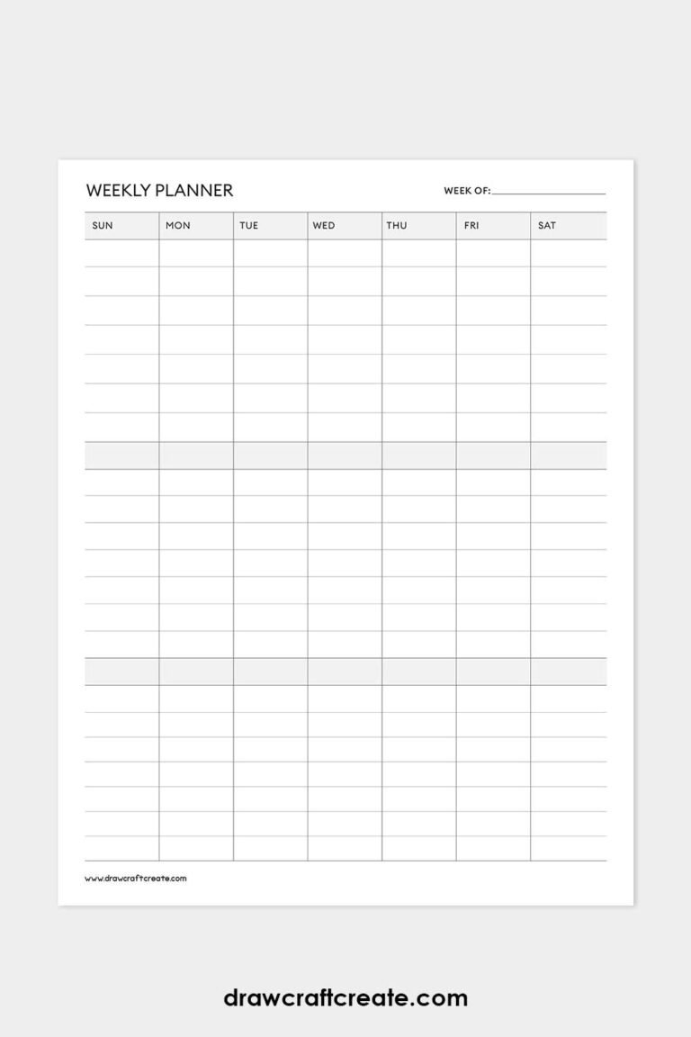 Free Weekly Planner Printables (30 Templates) - Draw Craft Create