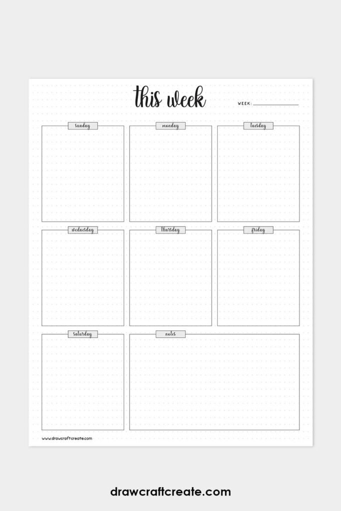 Free Weekly Planner Printables (30 Templates) - Draw Craft Create
