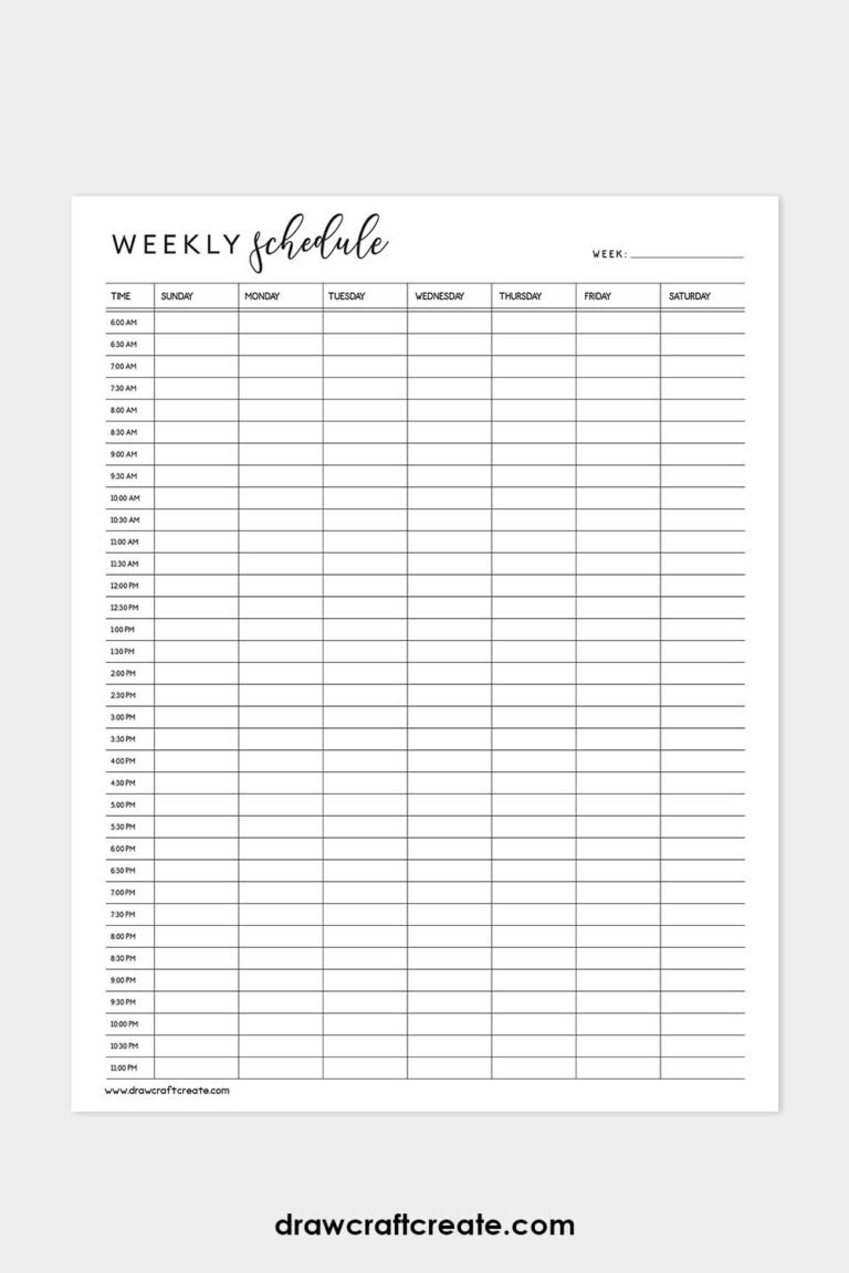Free Weekly Planner Printables (30 Templates) - Draw Craft Create