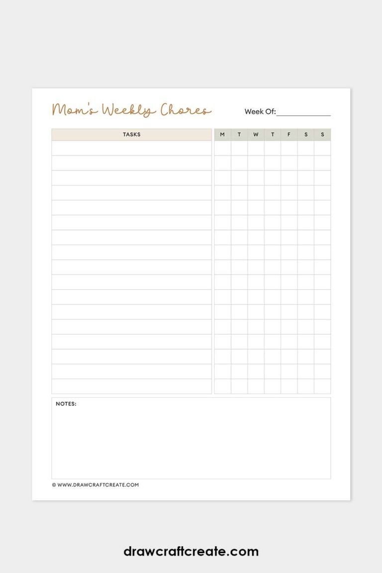 Free Printable Mom's Planner Template (25 Pages) - Draw Craft Create