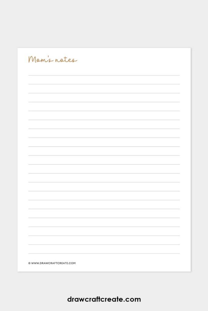 Free Printable Mom's Planner Template (25 Pages) - Draw Craft Create