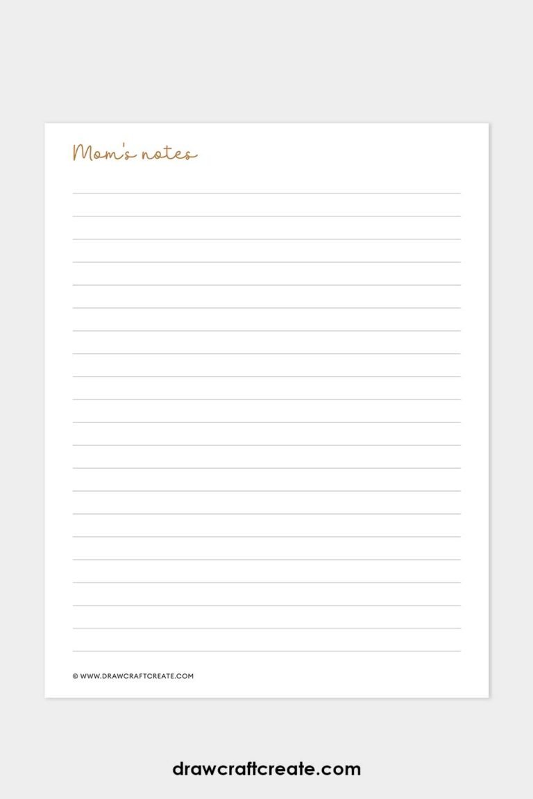 Free Printable Mom's Planner Template (25 Pages) - Draw Craft Create